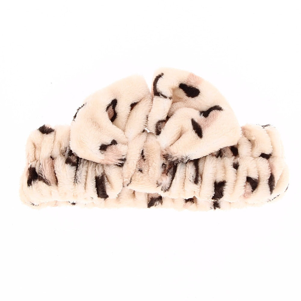 Bandeau peluche léopard avec nœud – AZ Beautyk